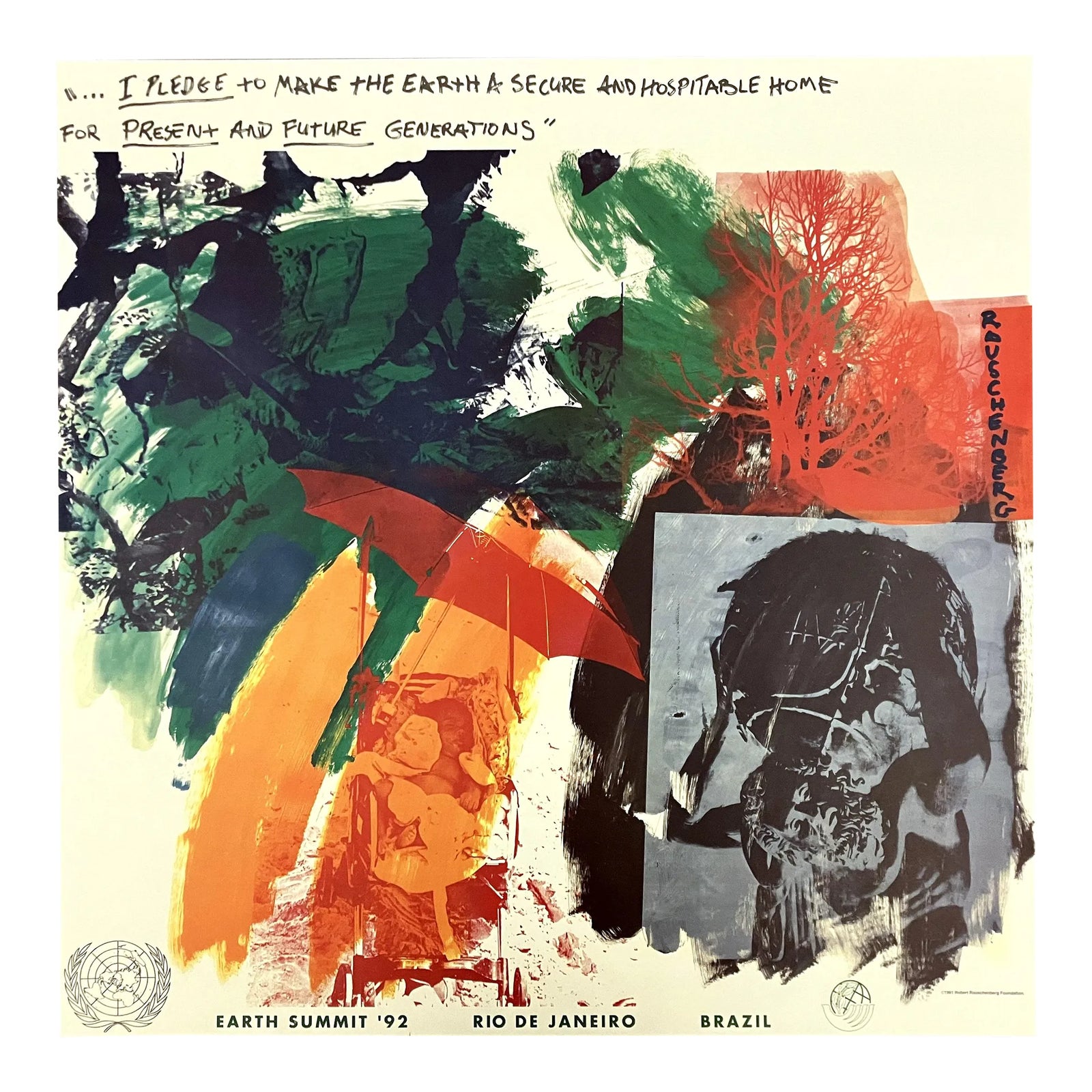 Robert Rauschenberg Last Turn--Your Turn Original 1992 Earth Summit Rio ...