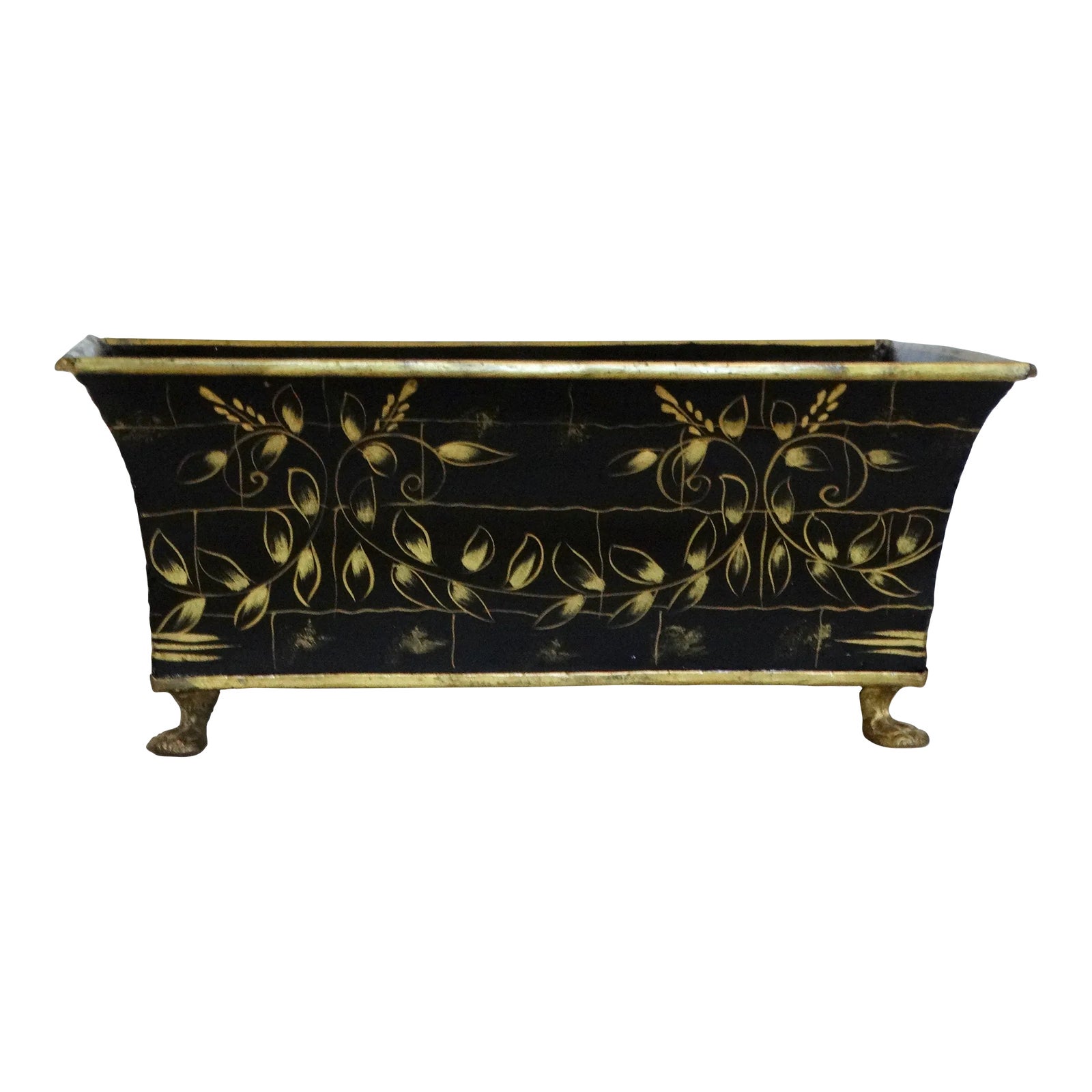 Antique French Tole Footed Jardiniere Cachepot | Chairish