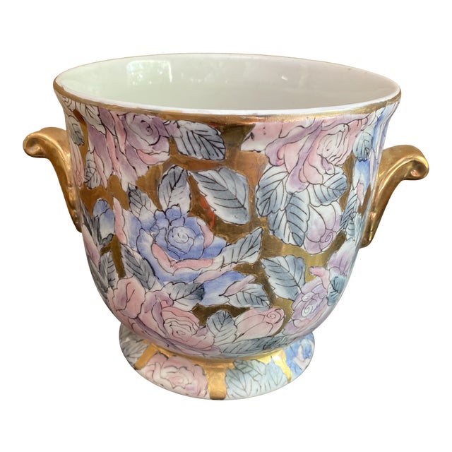 1970s Small Chinoiserie Asian Cachepot | Chairish