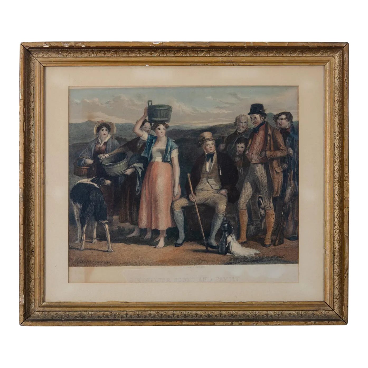 Sir Walter Scott and Family Engraving | Chairish