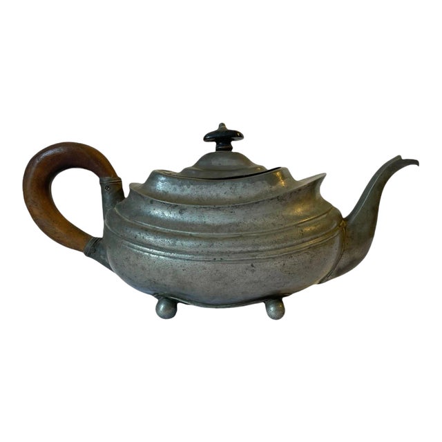 Antique Turtle Back Britannia Tea Pot Genie Pot | Chairish