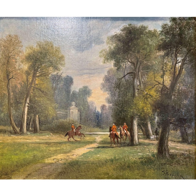 Pair of 19th Century French "Chasse a Courre" Oil Paintings Signed ...