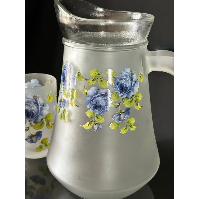 Vintage Mid-Century Modern Drink Service Set Water Pitcher and Glasses ...