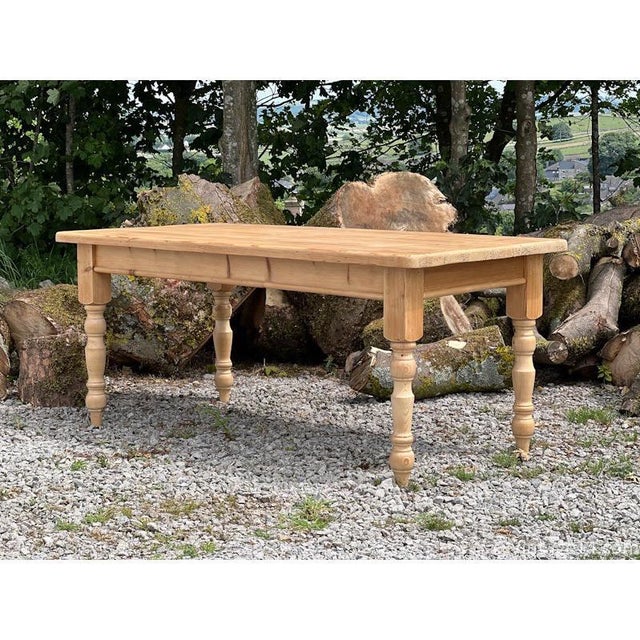 English Farm Pine Table, 1960s | Chairish