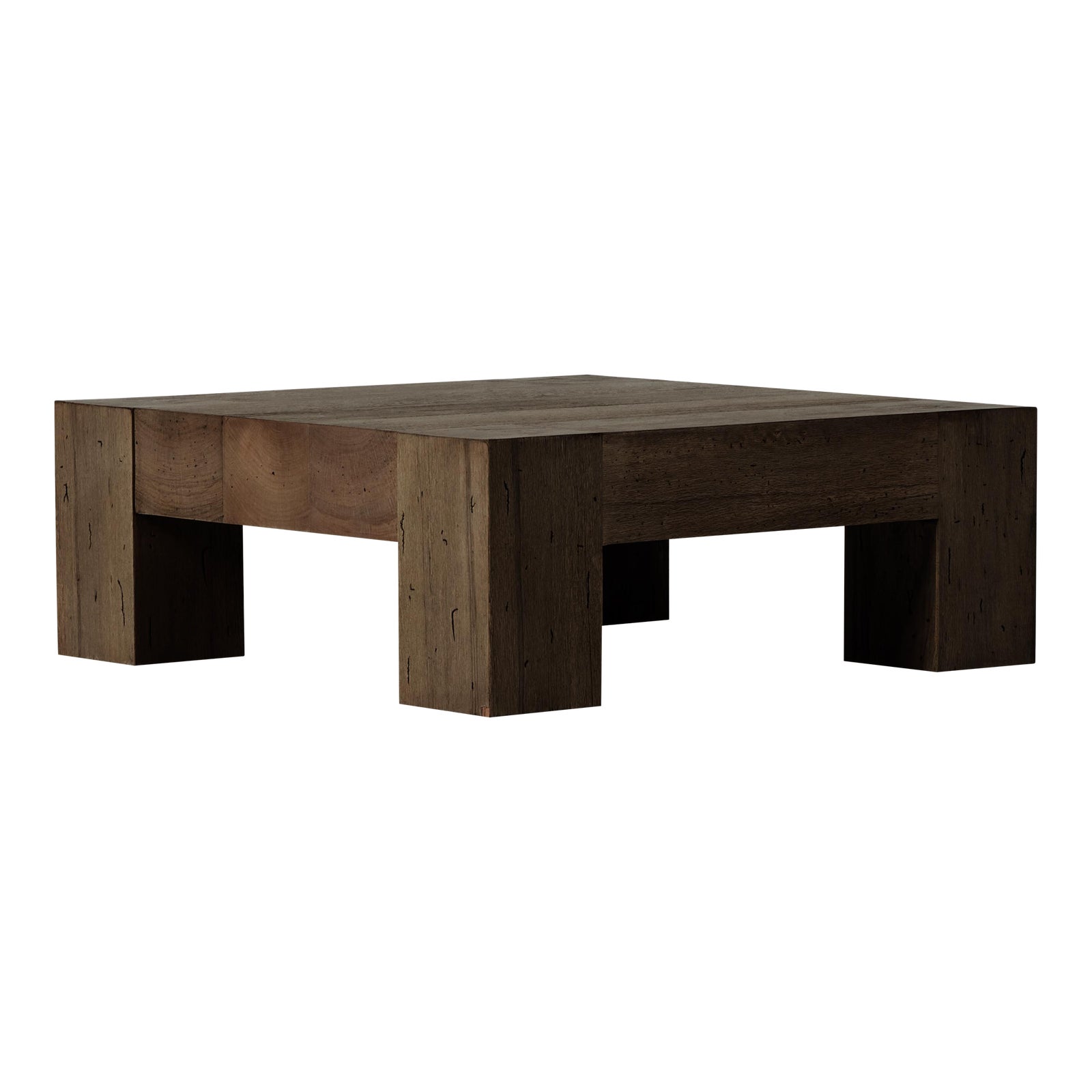 Four Hands Abaso Small Square Coffee Table, Ebony Rustic | Chairish