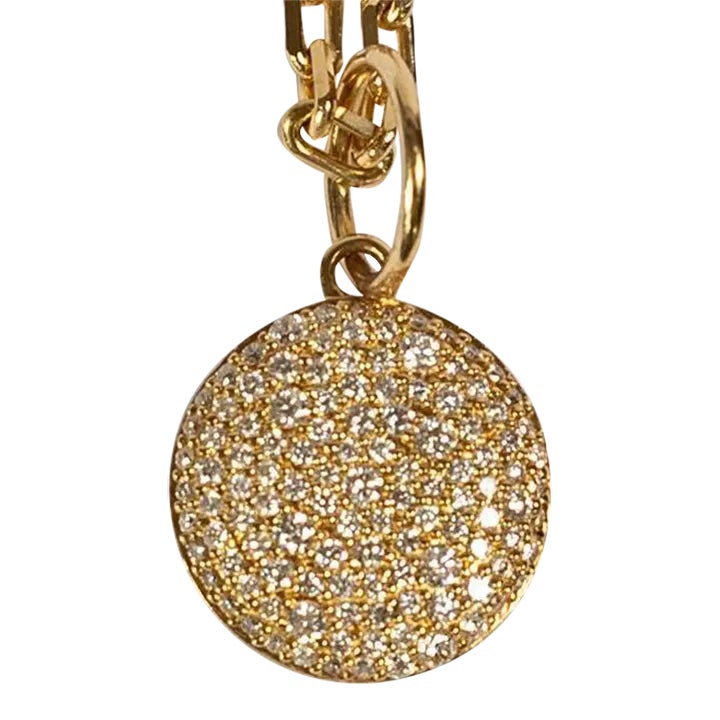 Rocks With Soul Small Yellow Gold Diamond Puffed Charm | Chairish