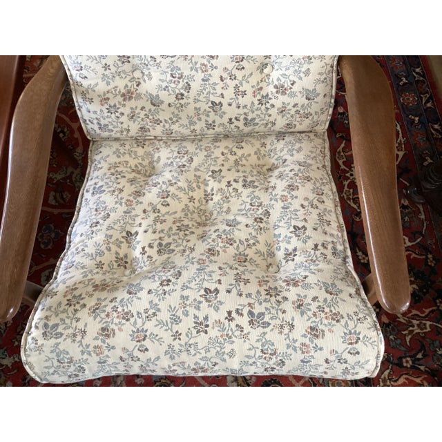 Midcentury Walnut Loose Cushion Platform Rocker by Baumritter | Chairish