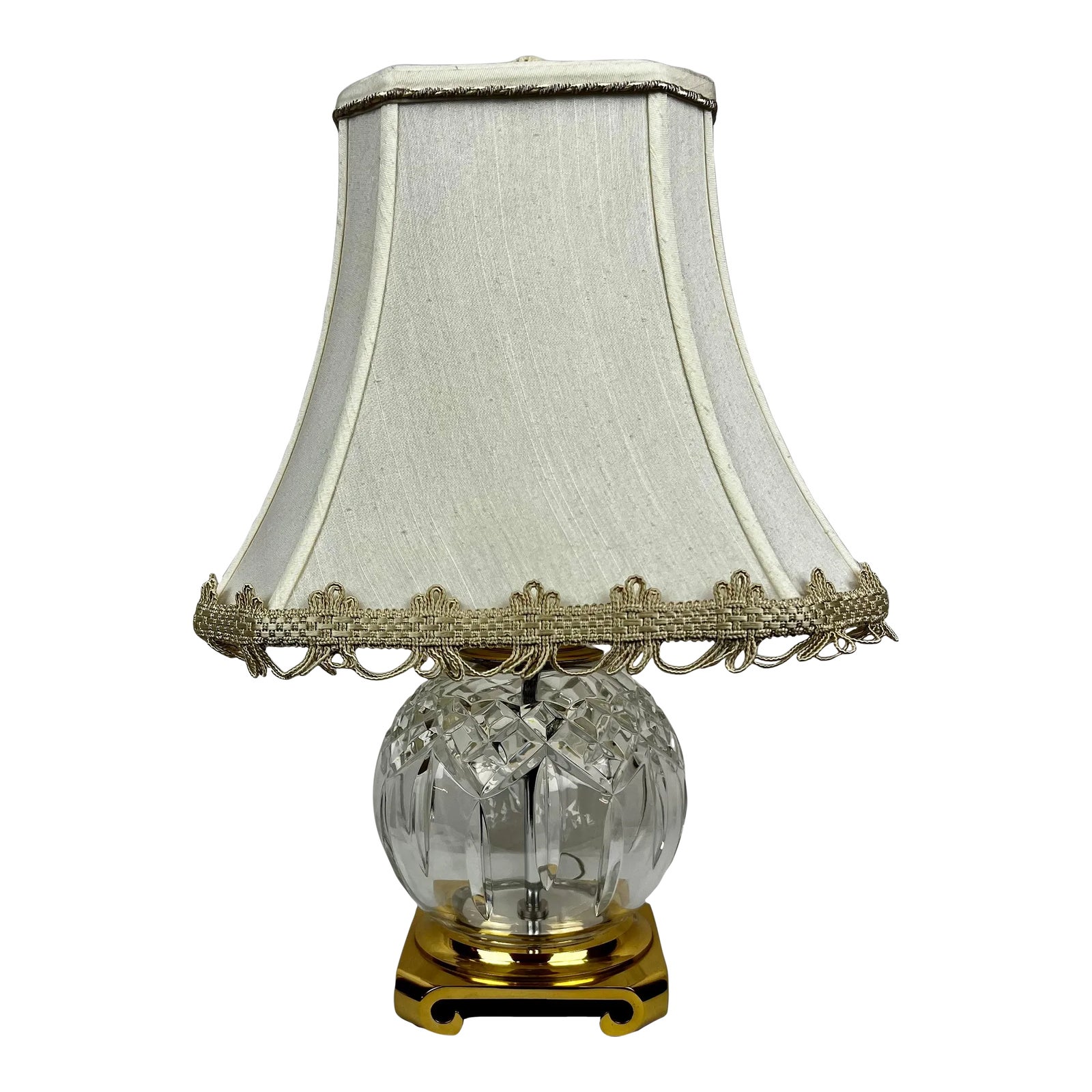 Waterford “Lismore” Round Cut Crystal Table Lamp-Customized Shade ...