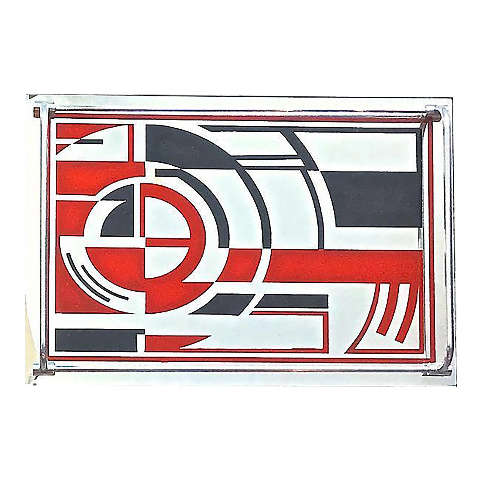 Vintage Art Deco Jazz Motif Eglomisé Mirror Tray | Chairish