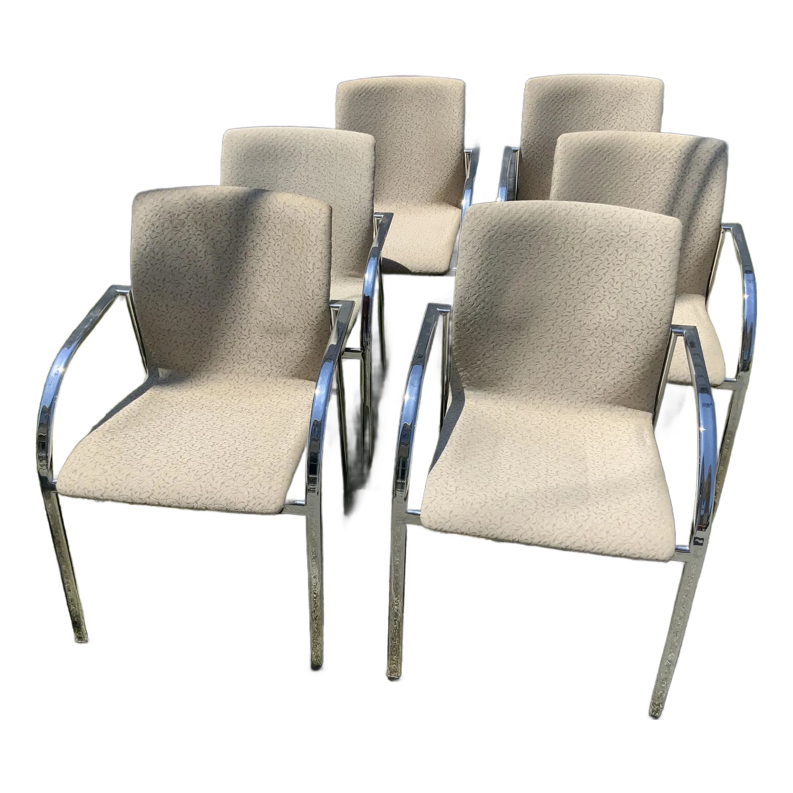 Late 20th Century Harter a Jami Company Set of Six Wood and Chrome ...