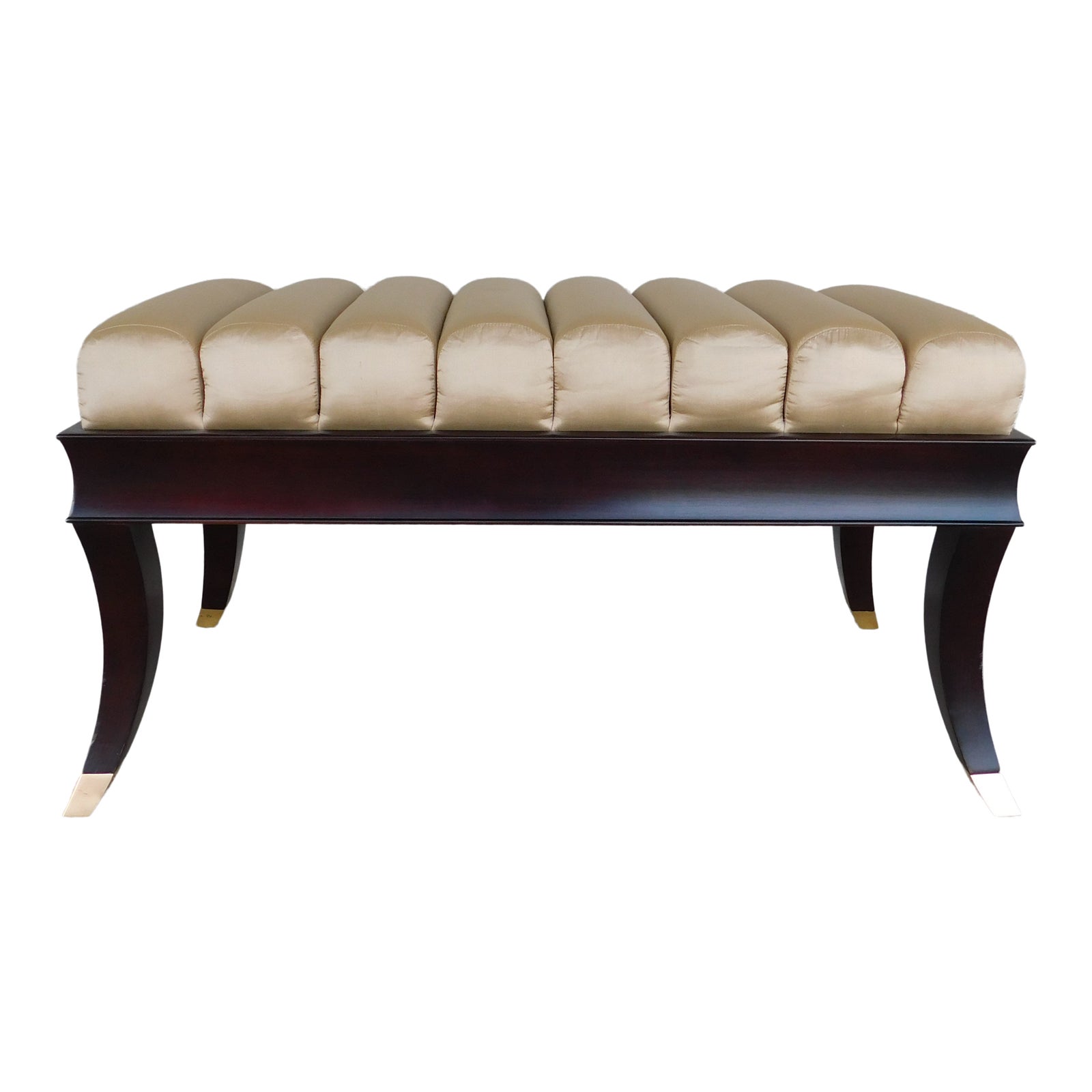 Baker Regency Style Mahogany Frame Settee Bench 38.5"w | Chairish