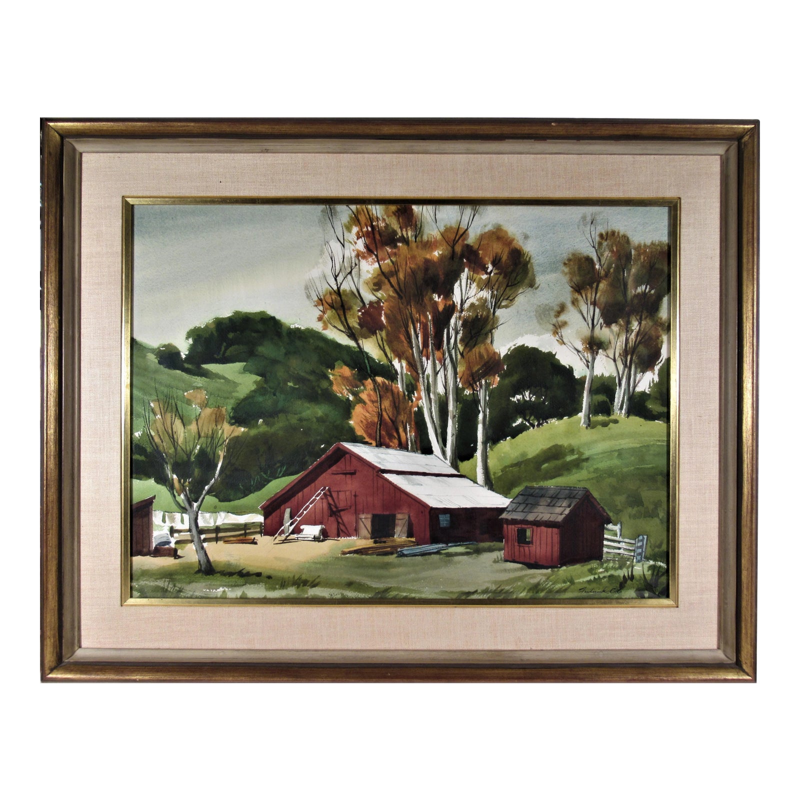 Frederick Cole, The Old Red Barn, Circa 1965 | Chairish