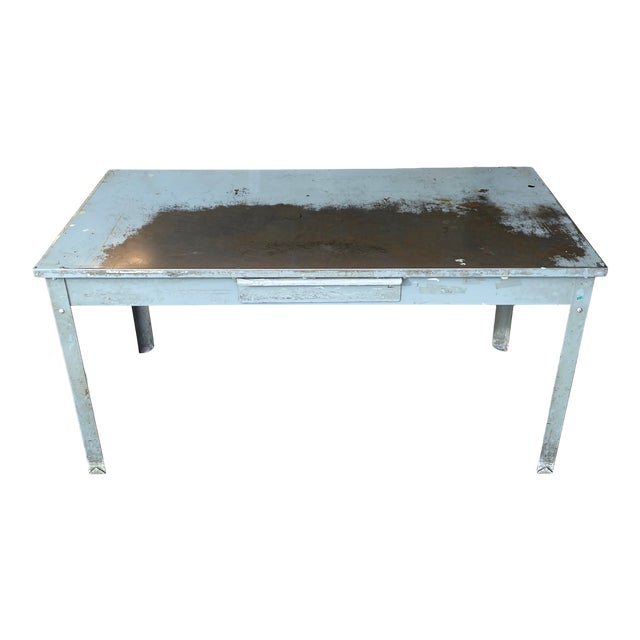Industrial Steel Work Table Desk by Lyon Metal Products | Chairish