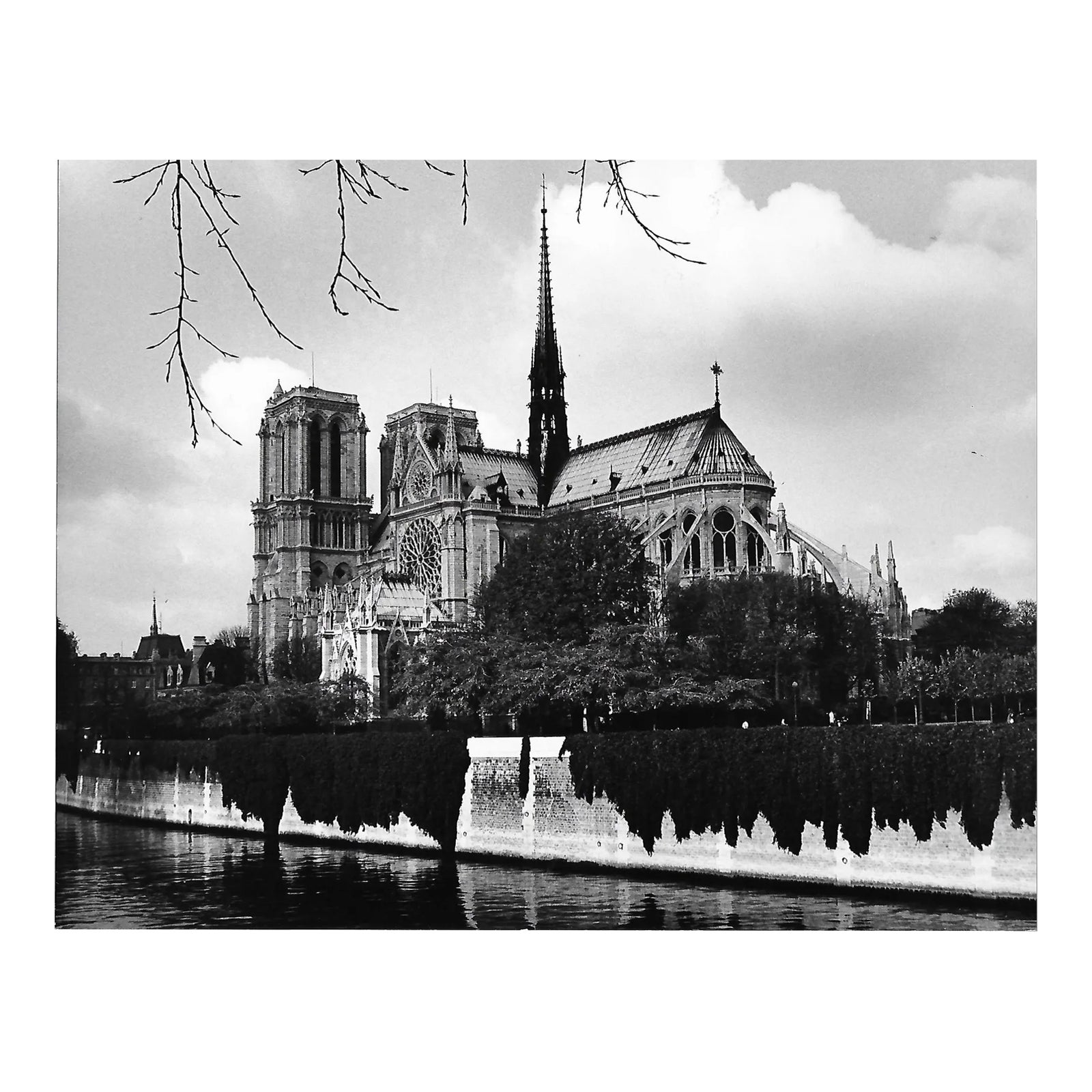 1971 Notre Dame Paris Black & White Photograph by Don Ware | Chairish