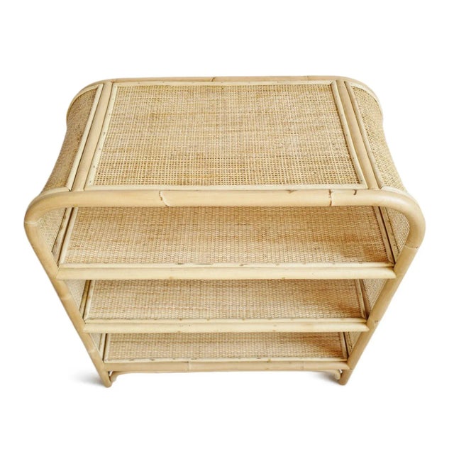 Bamboo & Rattan 3 Shelf Unit | Chairish