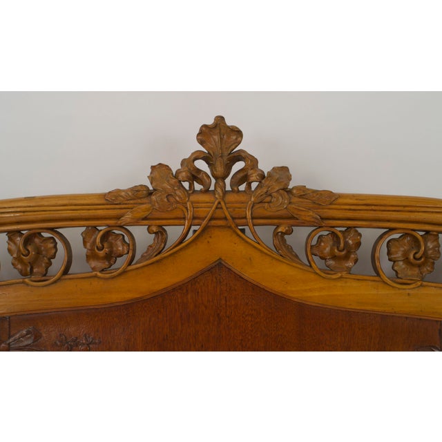 French Art Nouveau Maple Full Size Headboard | Chairish