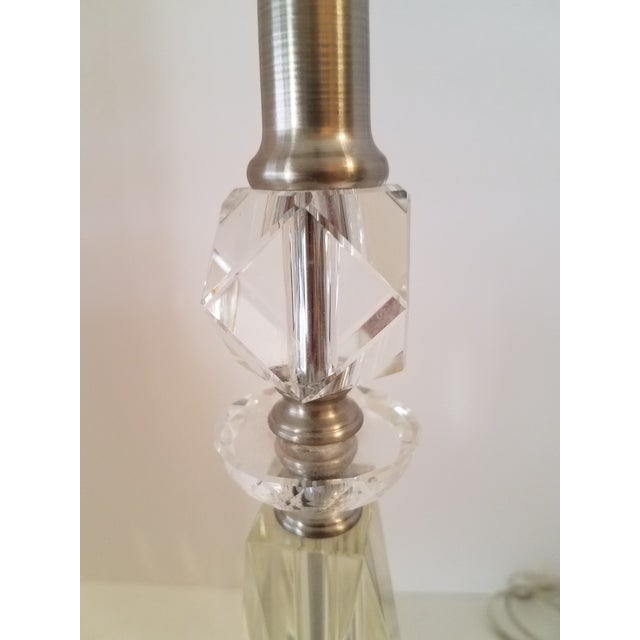 May Sheng Contemporary Lucite Lamp Diamond Cut Obelisk Style | Chairish