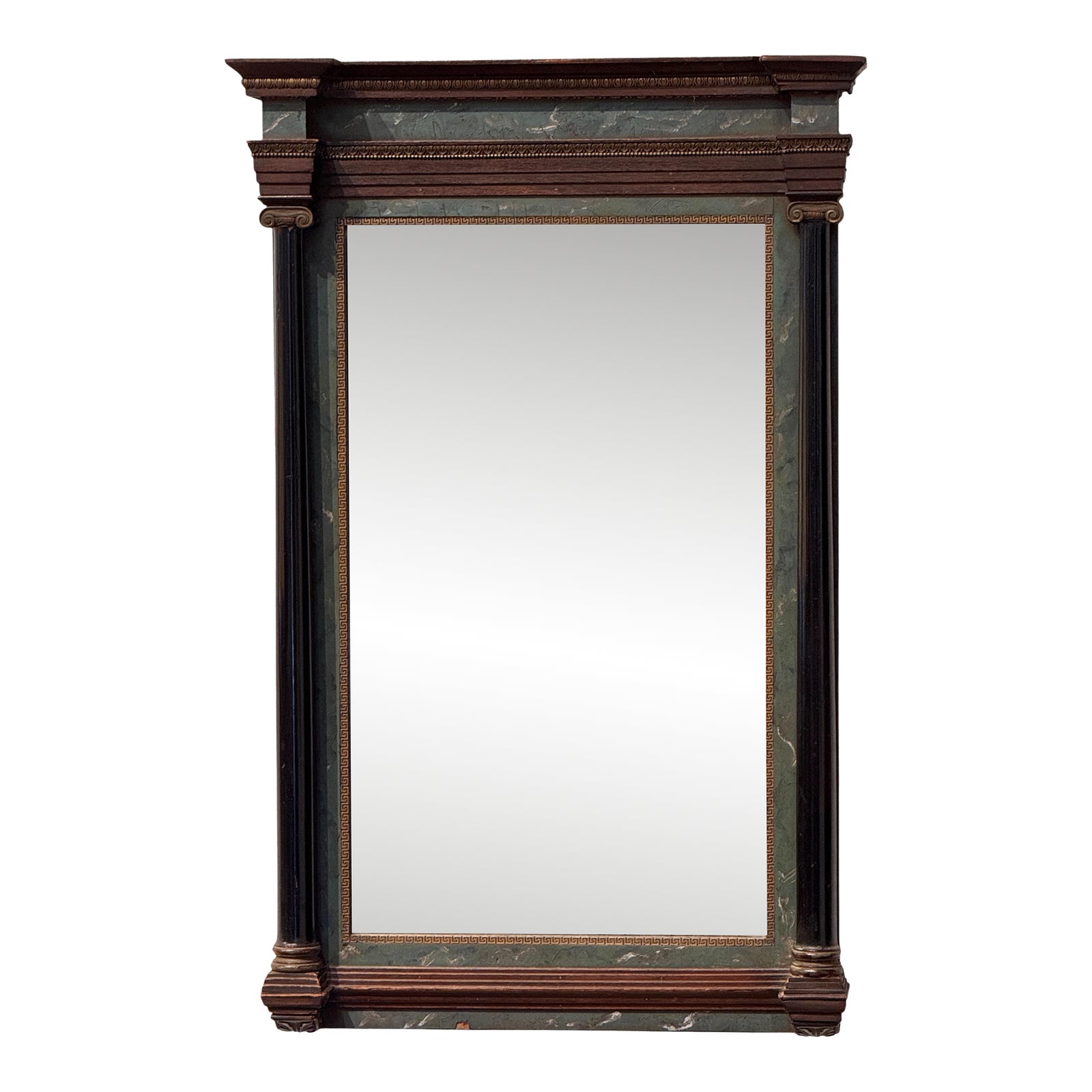 19th Century Neoclassical Mirror With Columns and Molded Cornice | Chairish