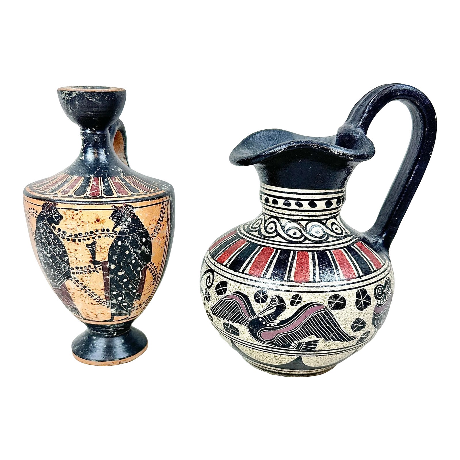 Vintage Greek Vases-A Pair | Chairish