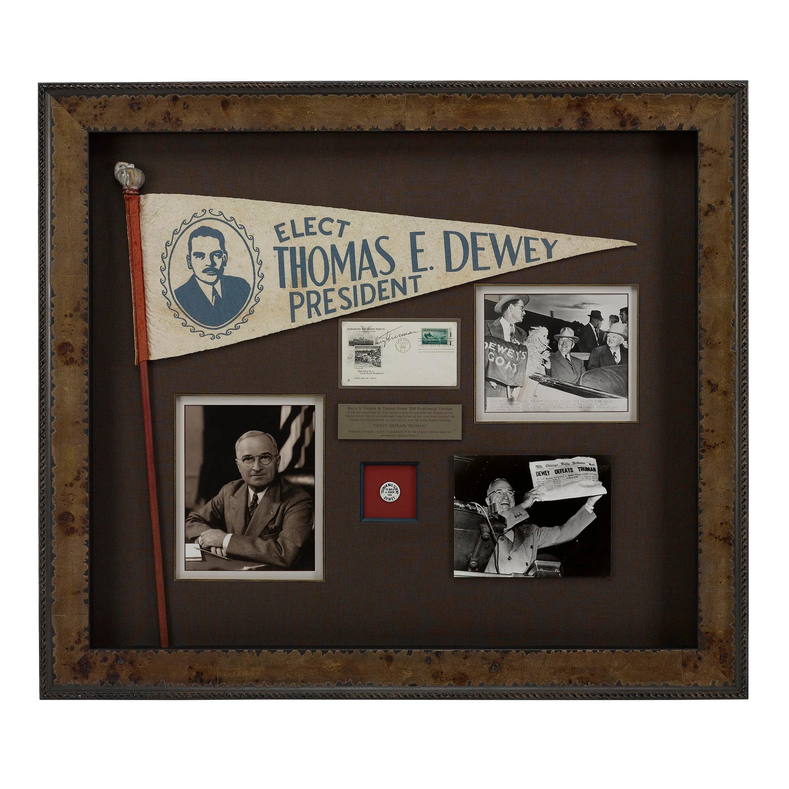 Thomas Dewey & Harry Truman 1948 Presidential Election Campaign Collage ...