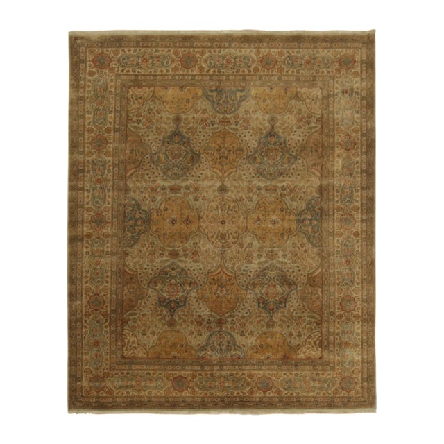 Rug & Kilim’s Classic Style Rug With Gold, Beige and Green Floral ...
