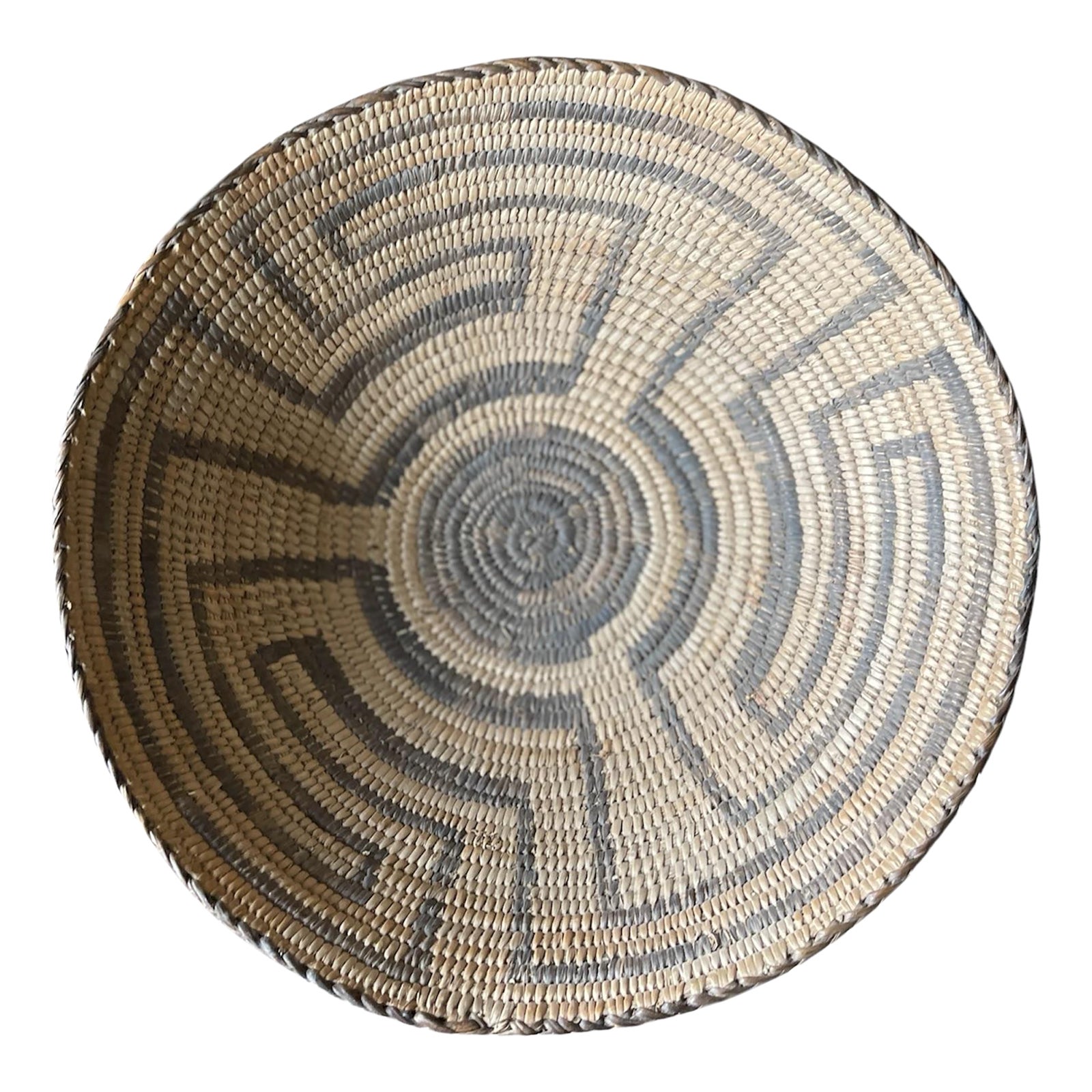 Early 20th Century Woven Greek Key Basket Attributed to Native American ...