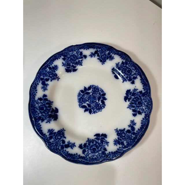 Flow Blue Dinner Plates - Antique English Blue and White Porcelaiin ...