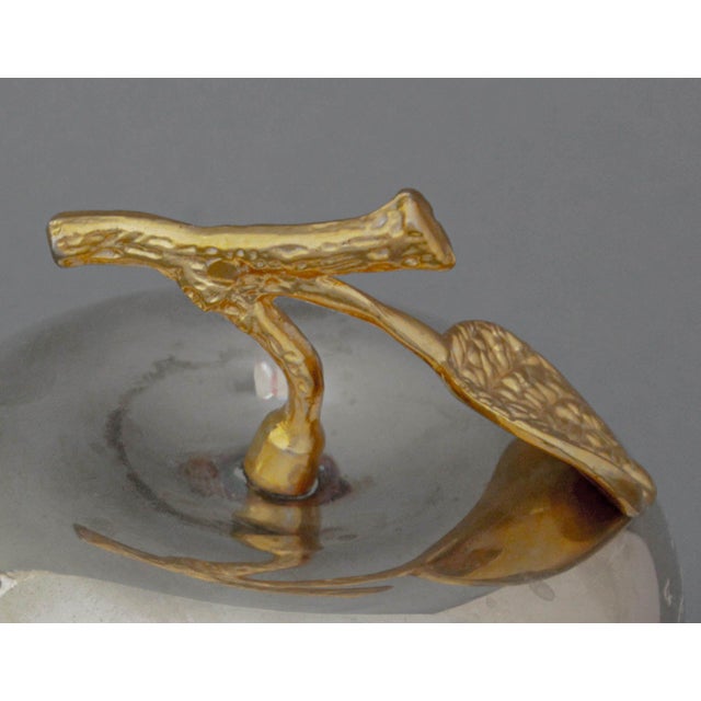 Hollywood Regency Metal and Gilt Apple Form Trinket Box | Chairish