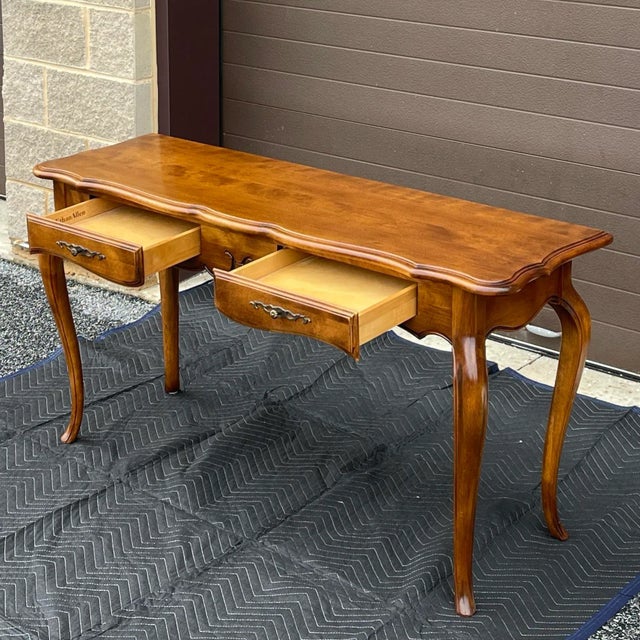 Vintage Ethan Allen Country French Birch 2 Drawer Console or Sofa Table ...