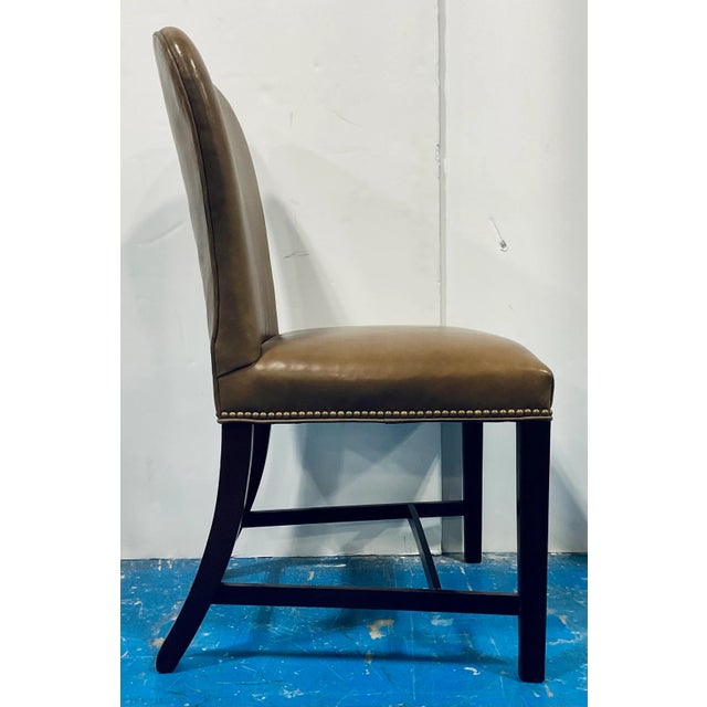 Hickory Chair Urban Night Camel Brown Leather Dining Chairs Pair | Chairish