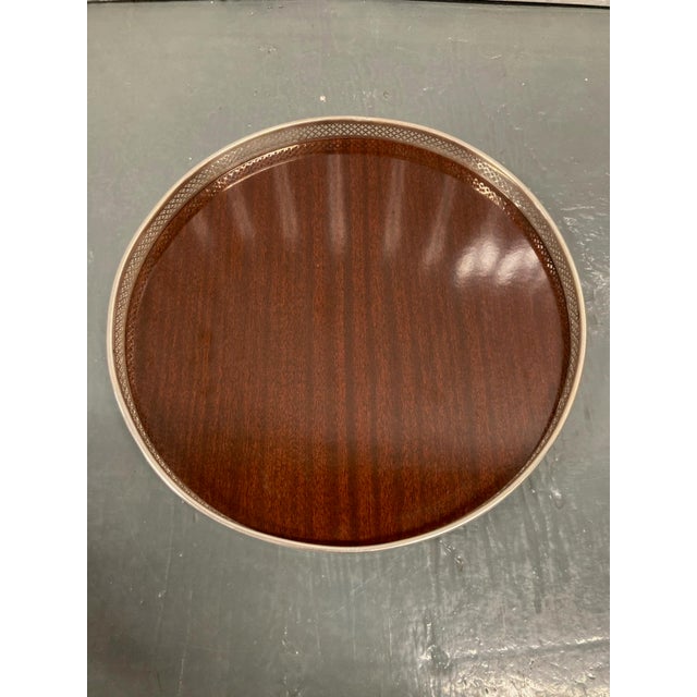 Mid Century Sheffield Silver Plate and Formica Serving Tray | Chairish