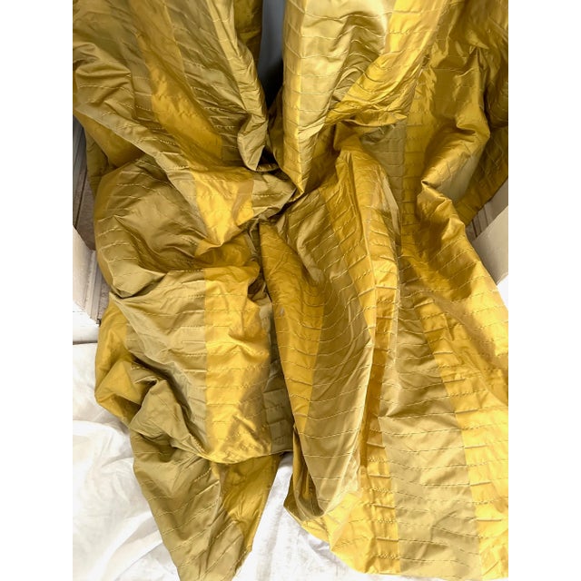 Vintage Custom Silk Taffeta Gold Drapery Panels-A Set | Chairish