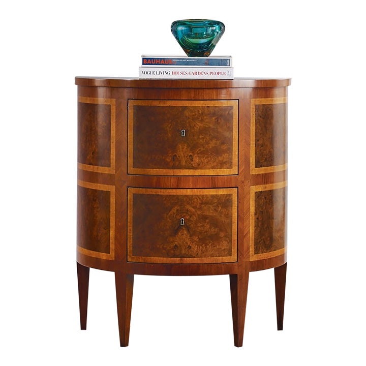 Inlaid Two Drawer Half - Round | Chairish
