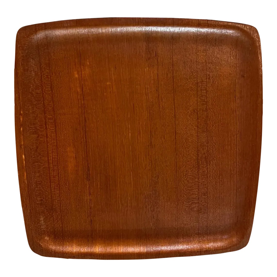 1970s Teak Barware Bent Plywood Square Serving Tray | Chairish