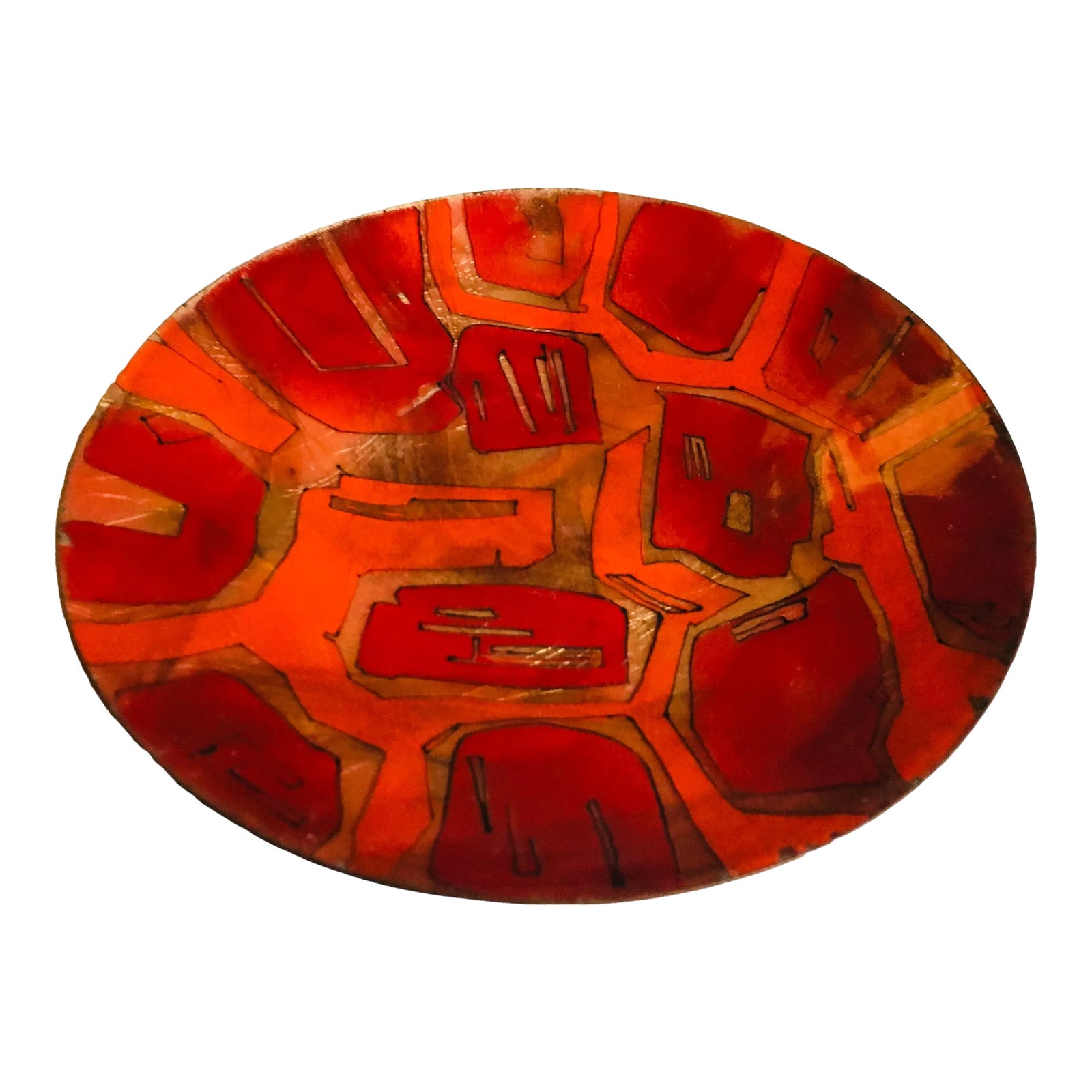 1960s Bachrach Decorative Enamel Plate Dish or Vide Poche Mid-Century ...