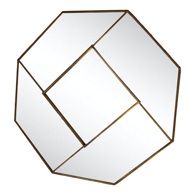 Vintage Carver Herringbone Special Gold Octagon Mirror Signed and ...