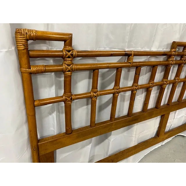 Vintage 20th Century Ficks Reed Rattan King Headboard | Chairish