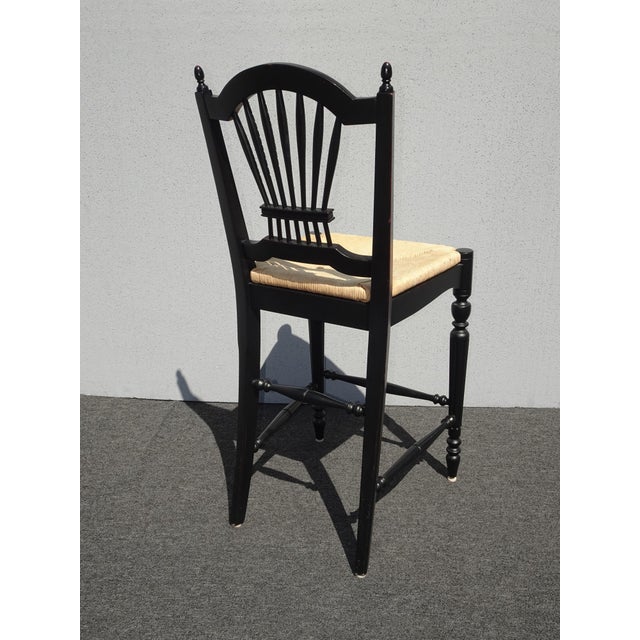 Set of Four Black Ethan Allen Rush Barstools Bar Stools ~ French ...