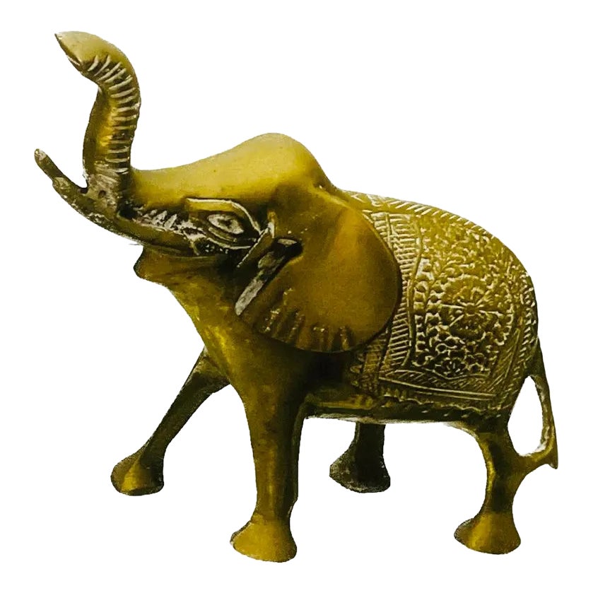 Antique Senegal Brass Elephant Animal Figurine | Chairish