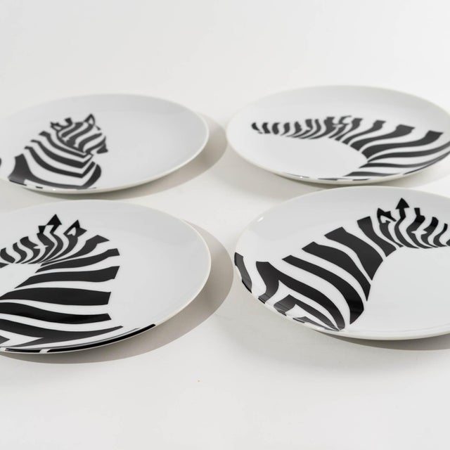Vintage Fitz and Floyd Zebra Plates - Set of 4 | Chairish