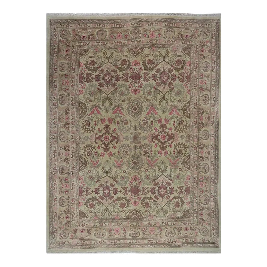 Handwoven Indian Agra Style Area Rug 9’0″ X 12’0″ | Chairish