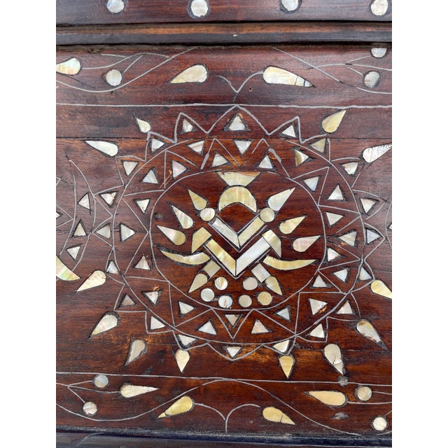 Late 19th Century Antique Mother of Pearl Inlaid Bridal Chest | Chairish