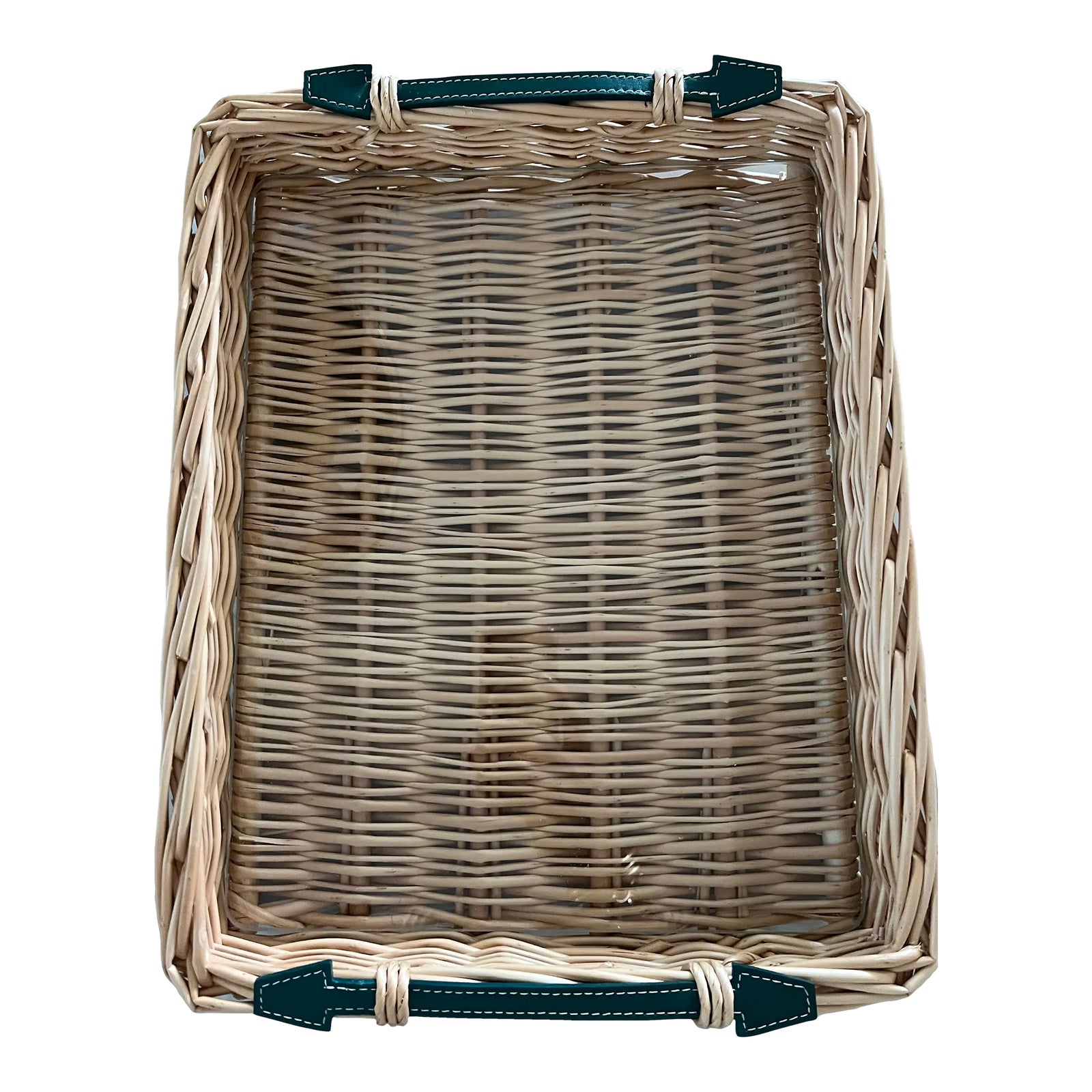 Large Rectangle Green Osier Tray | Chairish