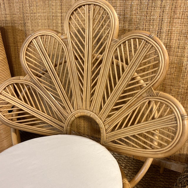 Rattan Bamboo Flower Chair | Chairish