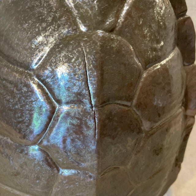 Late 20th Century Glazed Ceramic Turtle Shell Vase | Chairish