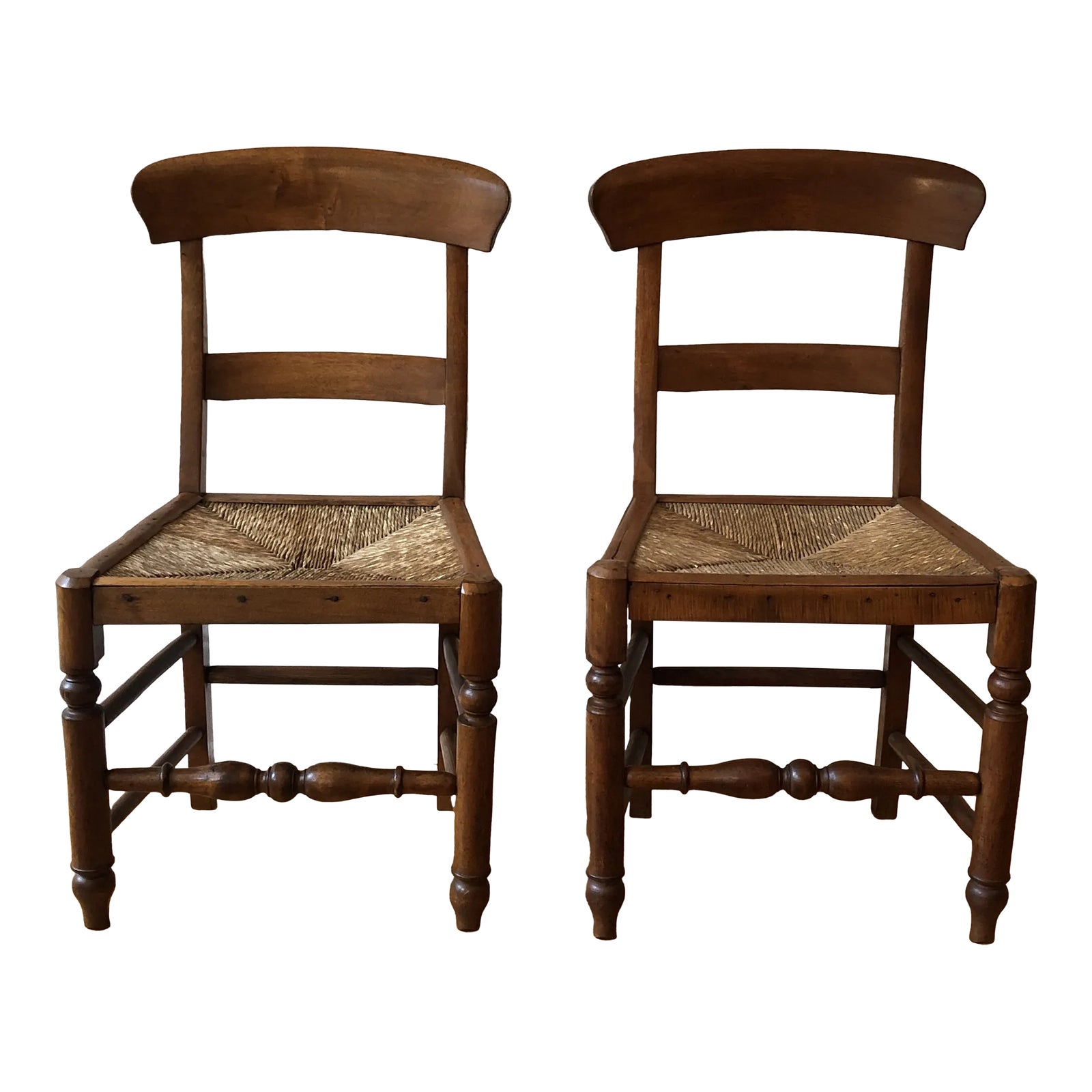 Antique English-Style Bar Back Chairs — a Pair | Chairish