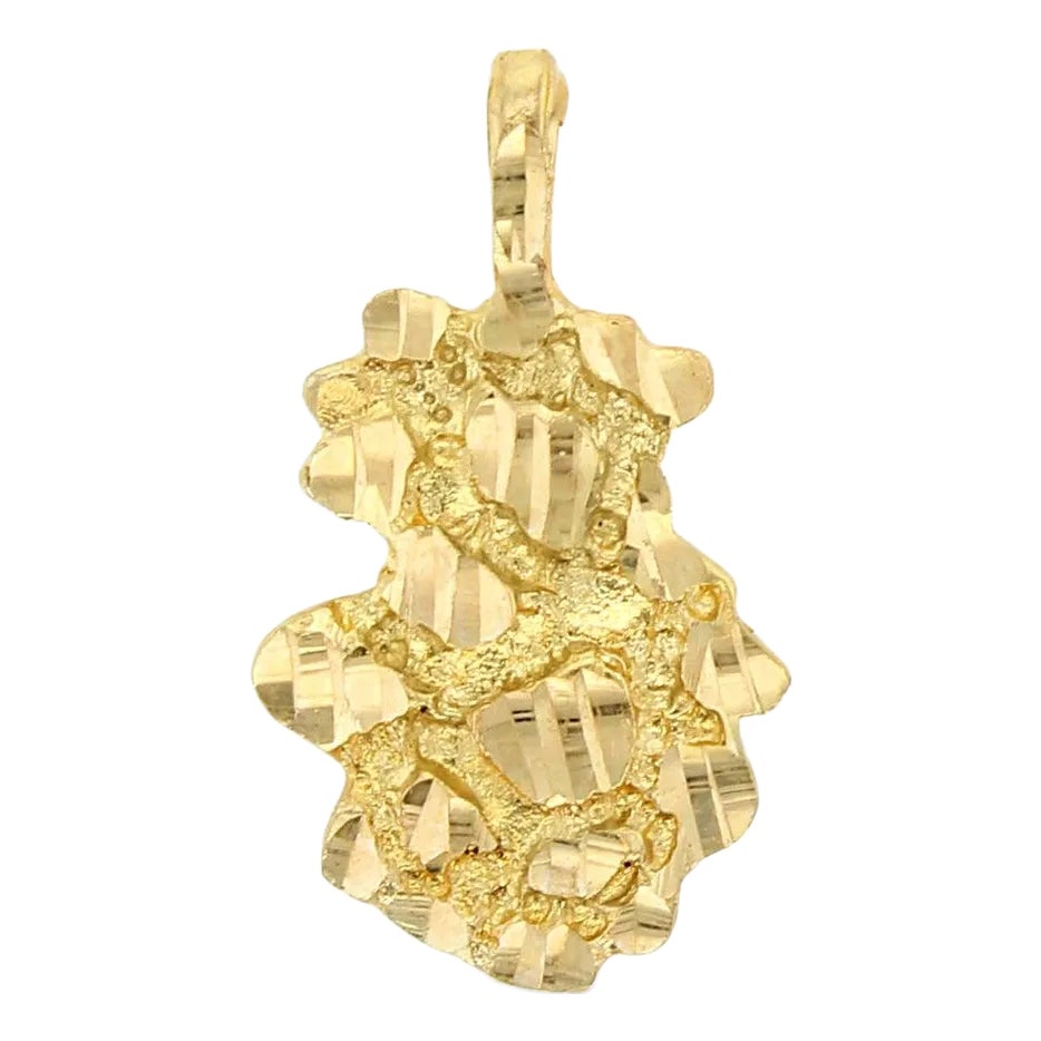 Dainty Small Nugget Charm/Pendant 10k Yellow gold | Chairish