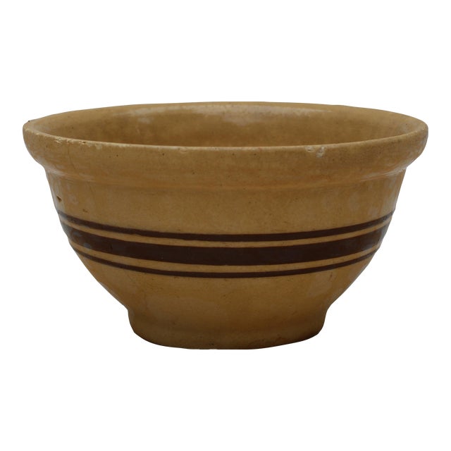 Early 20th Century Roseville, Ohio Brown Band Ring Mixing Bowl | Chairish