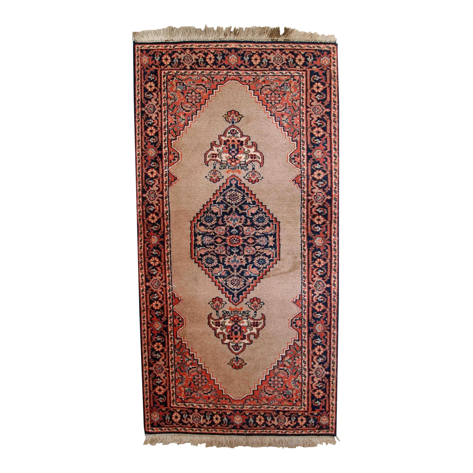1960s Handmade Vintage Indo-Tabriz Rug | Chairish