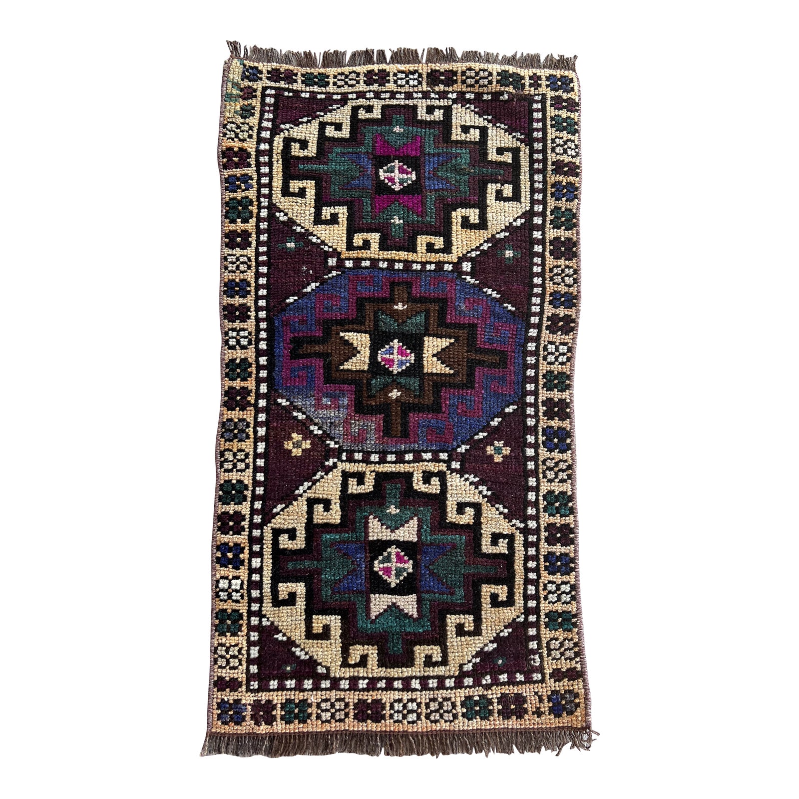 1980s Small Vintage Miniature Rug | Chairish